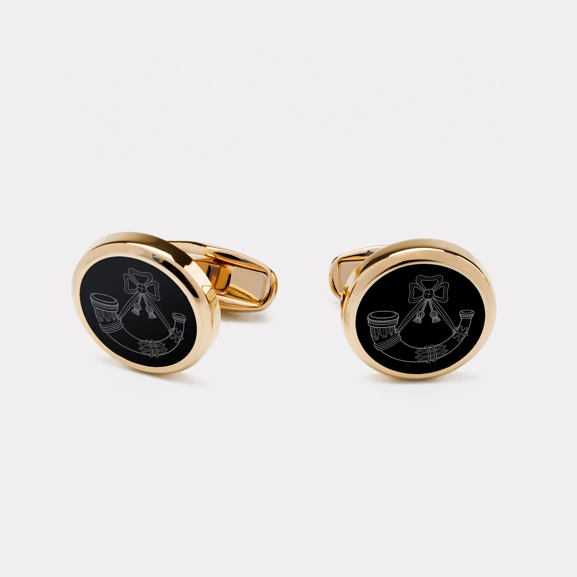 Light Infantry Cufflinks in Gold Plate | Regimental Gifts | Thomas Slim