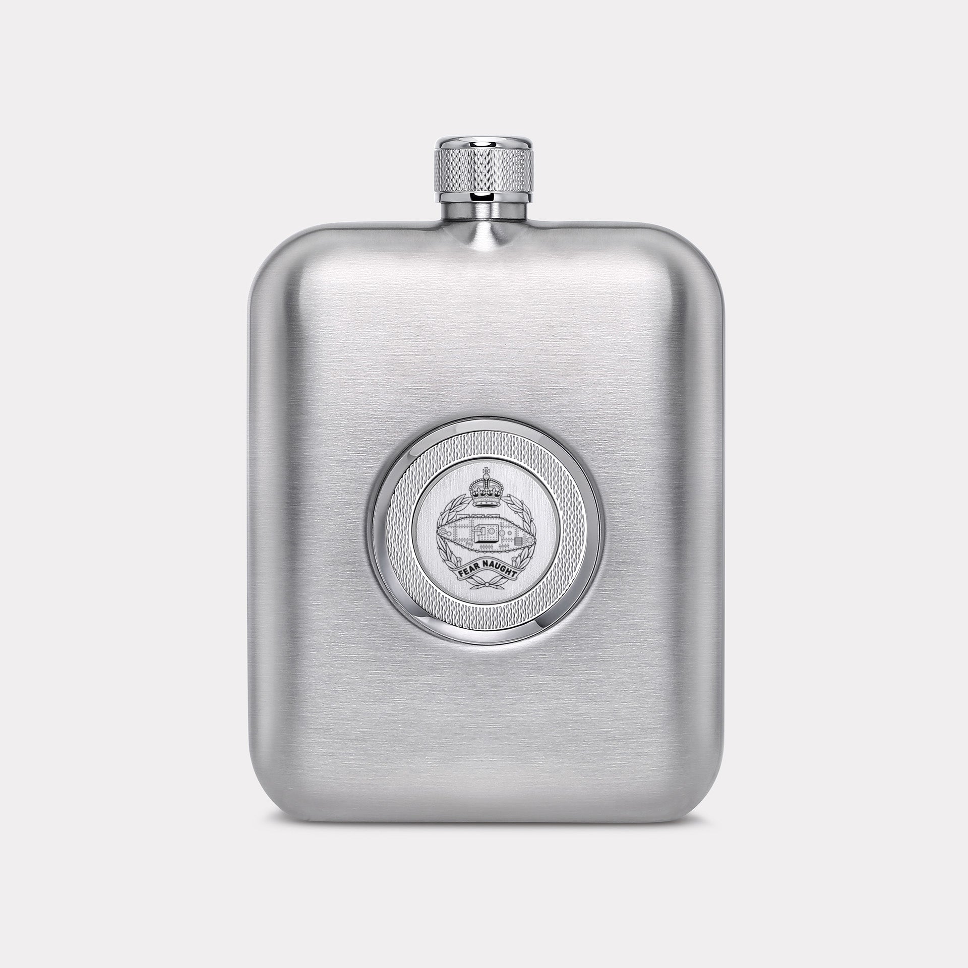 Royal Tank Regiment Hip Flask in Stainless Steel | Regimental Gifts ...