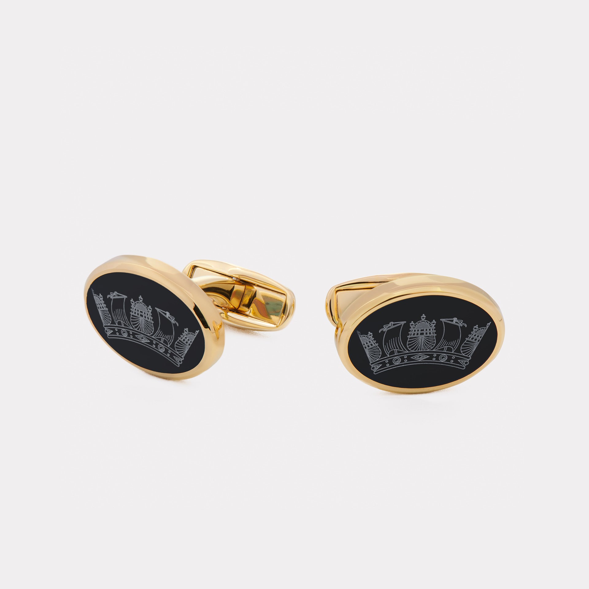 Royal Navy Handcrafted Cufflinks Finished In Gold – Thomas Slim